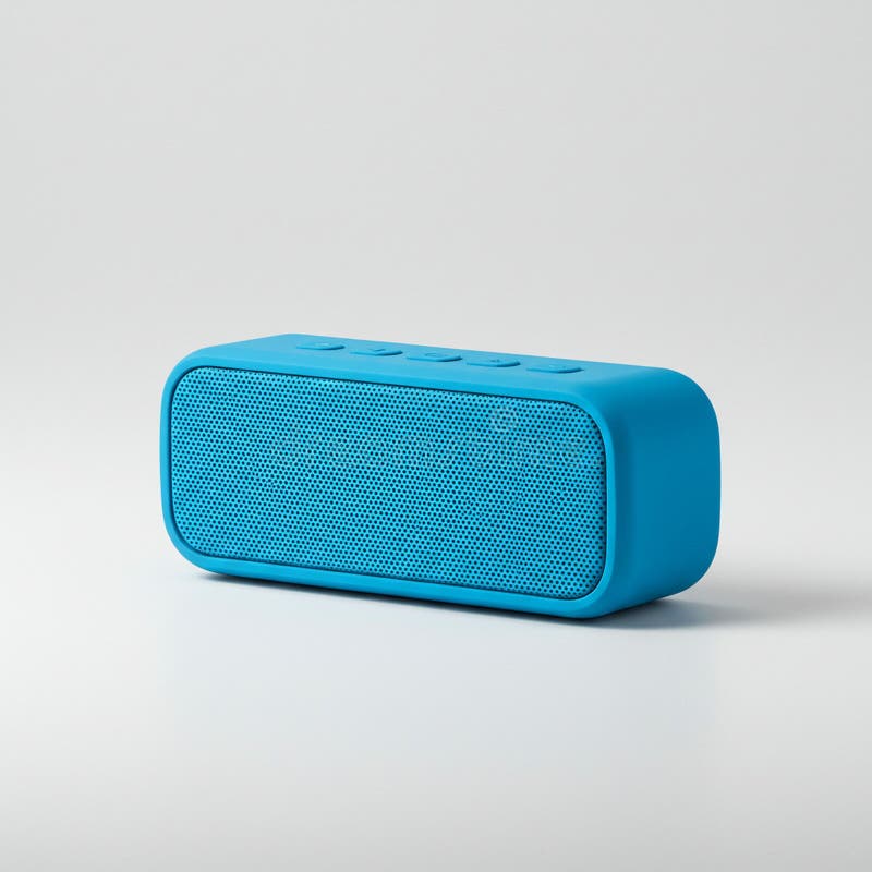 A Compact, Blue Rectangular Bluetooth Speaker with Rounded Edges and a ...