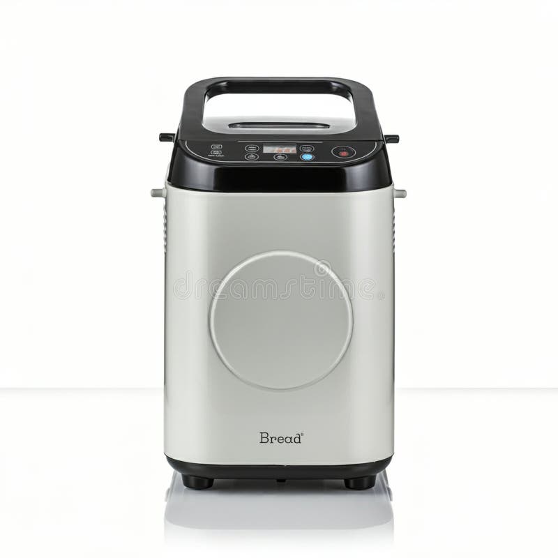 Compact Bread Maker with a Sleek, Silver-colored Body and Black Accents ...