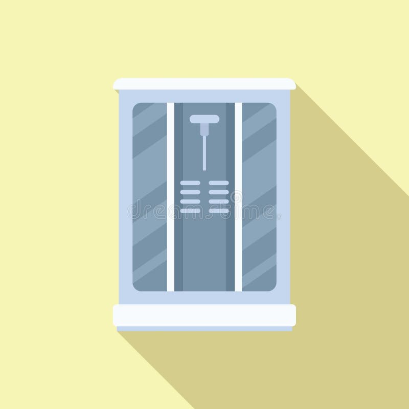 Compact Cabin Icon Flat Vector. Shower Glass Stock Illustration ...