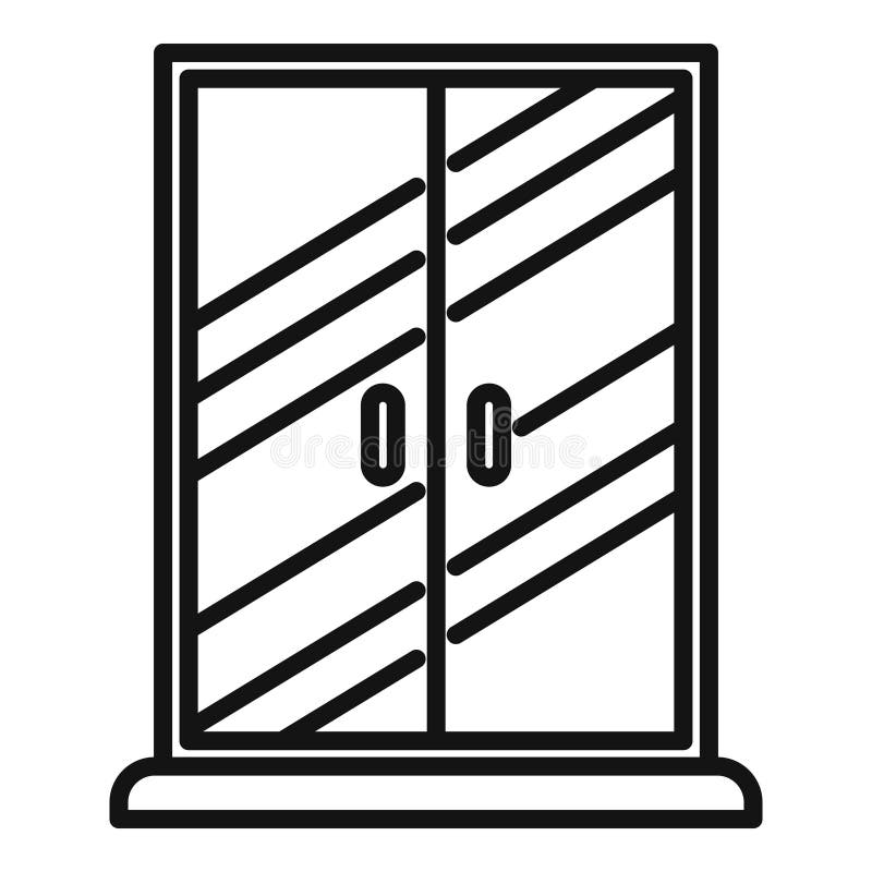 Compact Cabin Icon Outline Vector. Shower Glass Stock Vector ...