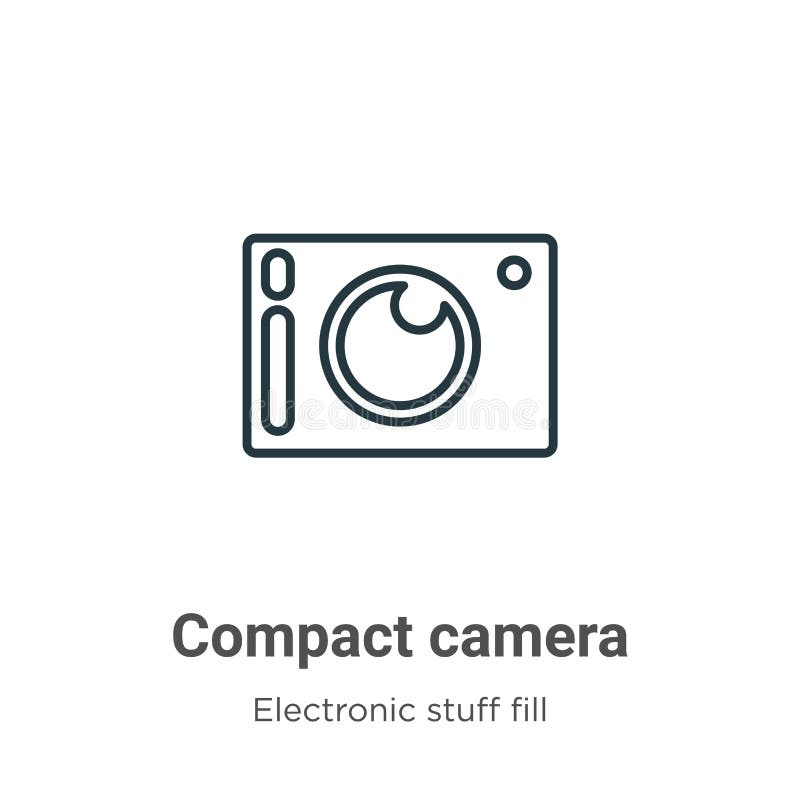 Compact Camera Outline Vector Icon. Thin Line Black Compact Camera Icon ...