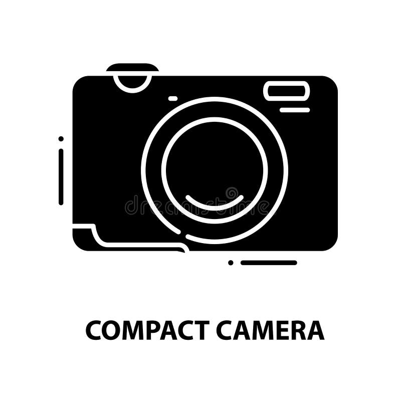 Compact Camera Symbol Icon, Black Vector Sign with Editable Strokes ...
