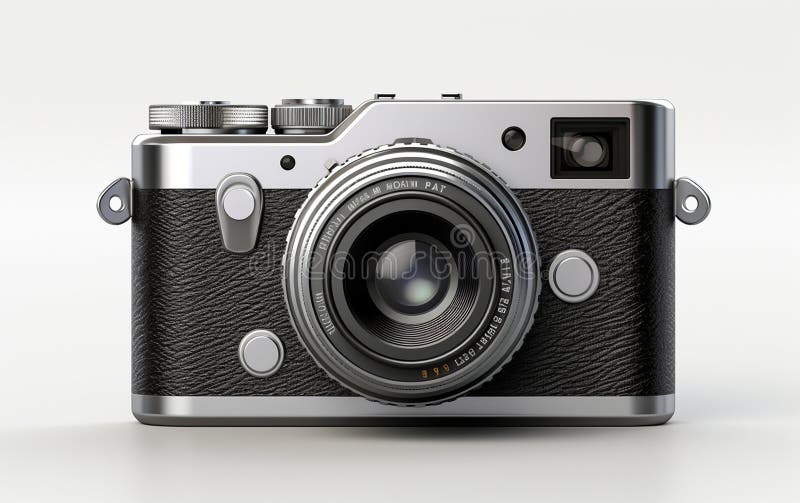 "Compact Camera on a White Background GENERATIVE AI Stock Illustration ...
