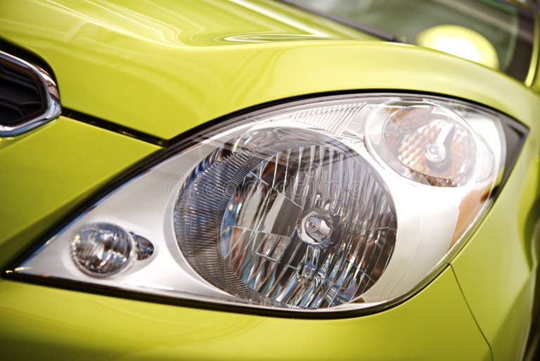 Compact Car Headlight stock photo. Image of body, driving - 44267568