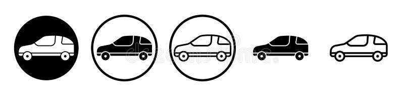 Compact Car Icon Vector Set on White Background Stock Illustration ...