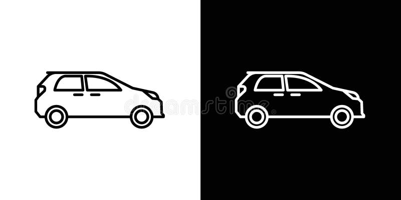 Compact Car Icon Vector Set on White Background Stock Vector ...