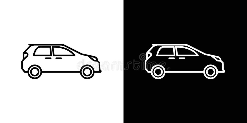 Compact Car Icon Vector Set on White Background Stock Vector ...