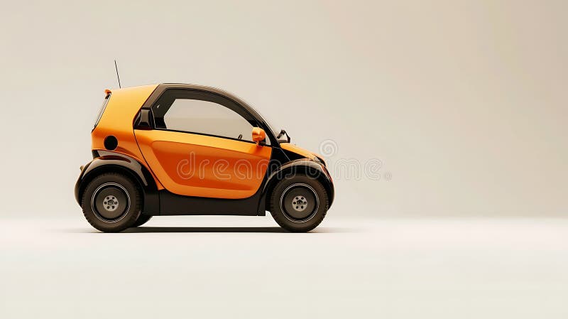 A Compact City Car with a Trendy Design, Isolated on a Neutral ...