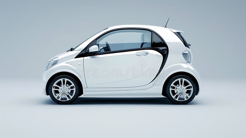 A Compact City Car with a Trendy Design, Isolated on a Neutral ...