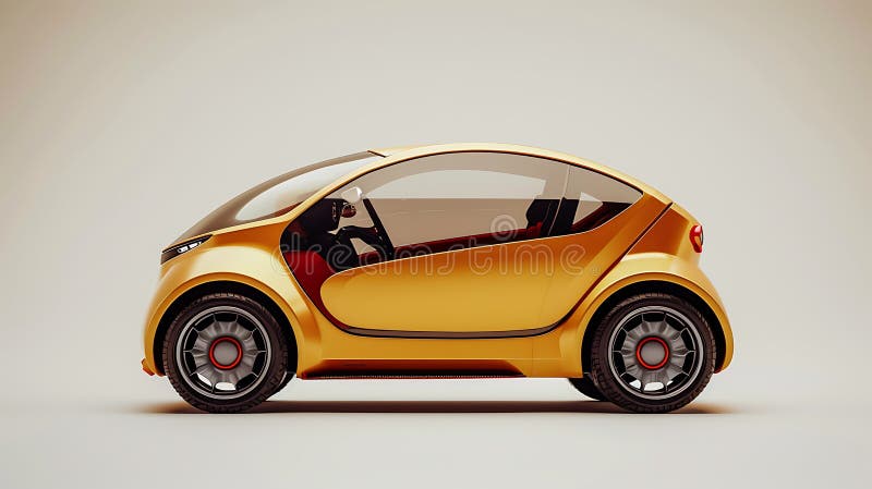 A Compact City Car with a Trendy Design, Isolated on a Neutral ...