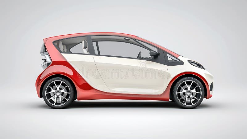 A Compact City Car with a Trendy Design, Isolated on a Neutral ...