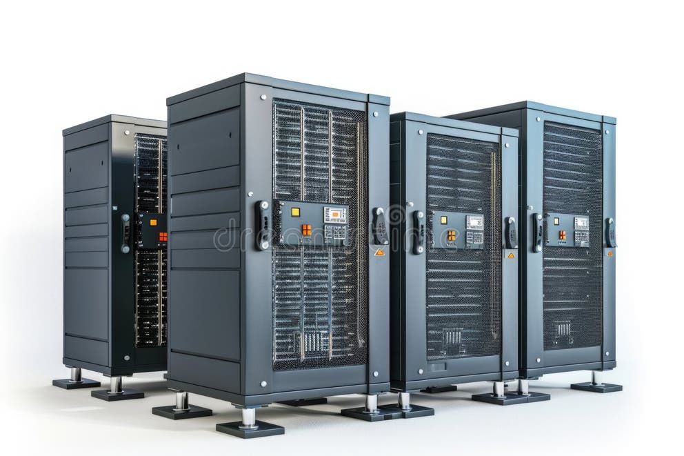 A Compact Cluster of Black Servers, Ideal for Use in Data Centers or ...