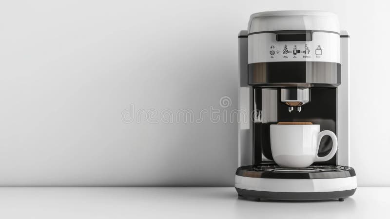 Compact Coffee Maker with Cup on White Surface Perfect for Modern ...