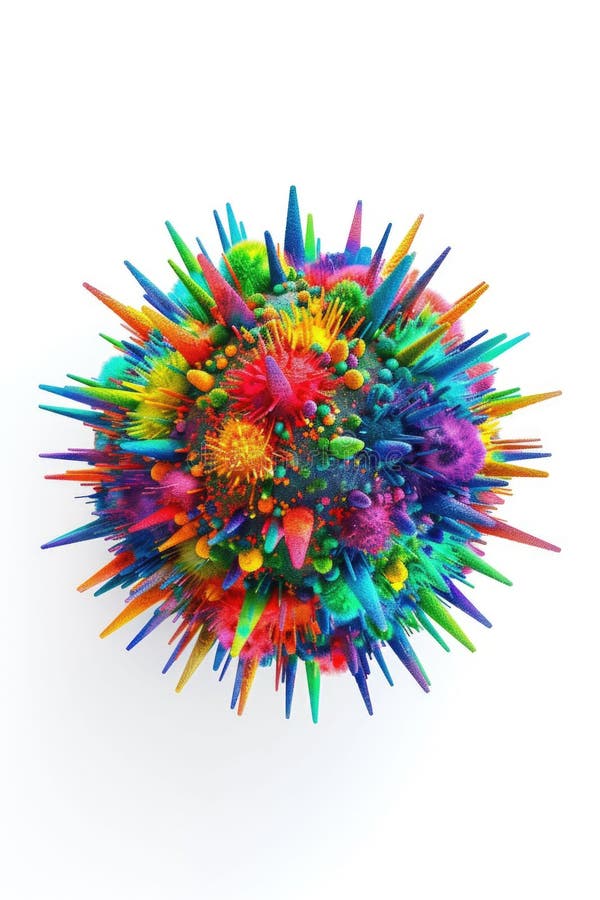 A Compact Colorful Sphere with Symmetrical Spikes and Vibrant Energy ...