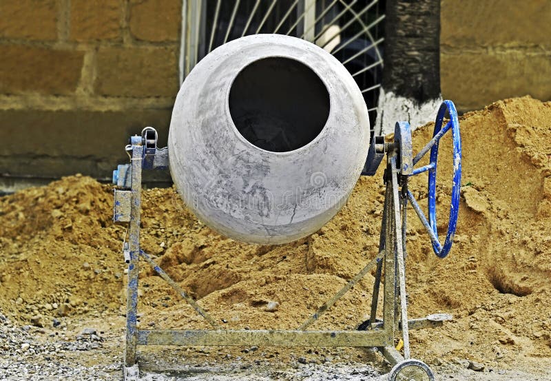 Compact concrete mixer stock image. Image of metal, mixing - 324190523