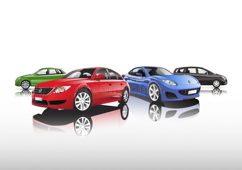 Compact Contemporary City Car Collection Stock Illustration ...