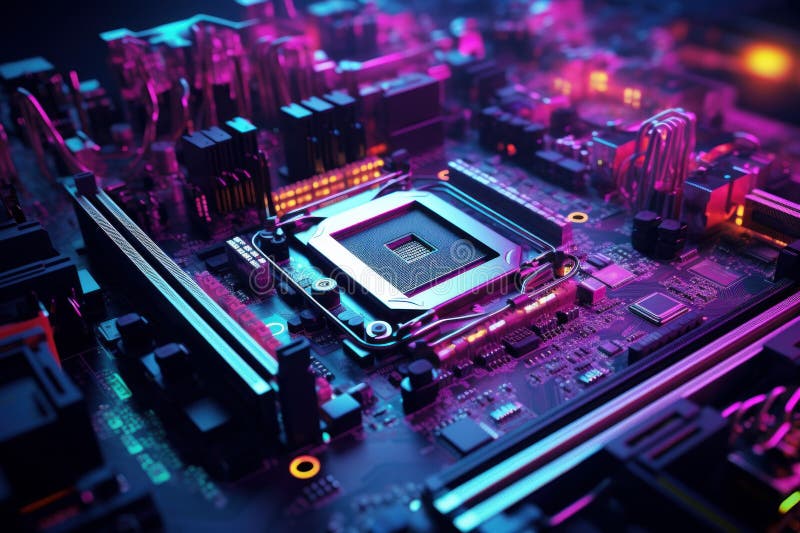 Compact Cpu Modern Motherboard. Generate Ai Stock Image - Image of ...