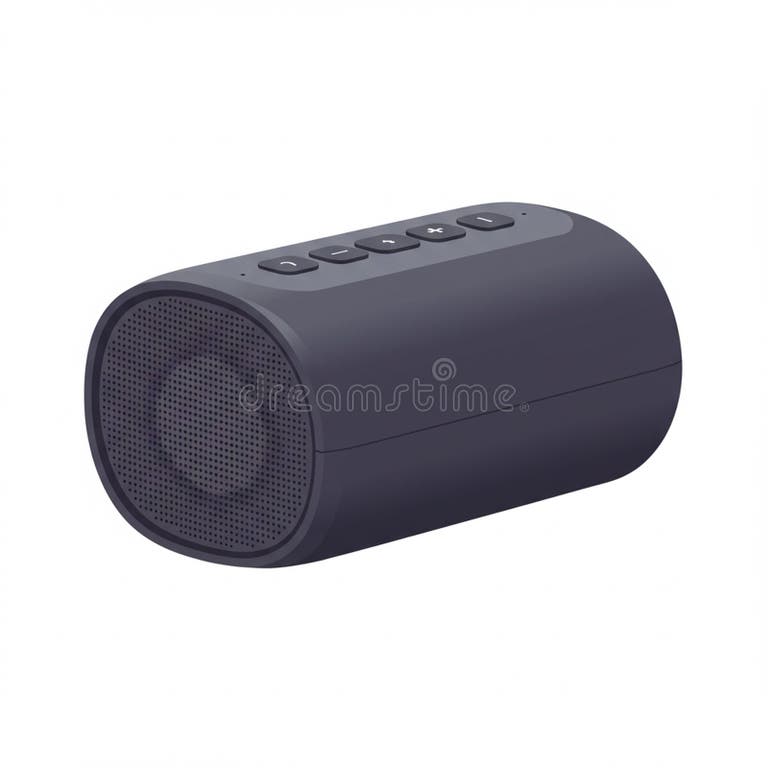A Compact, Cylindrical Bluetooth Speaker in a Dark Color, Featuring a ...