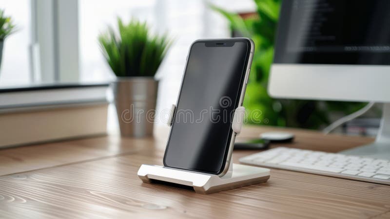 Compact Desk Phone Stands for Small Spaces Stock Illustration ...