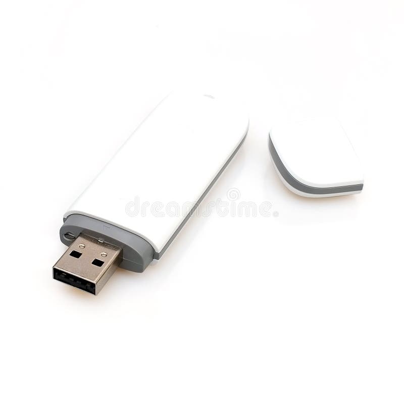 Compact Device Flash Card, Modem, Electronic Key Isolated on a White ...