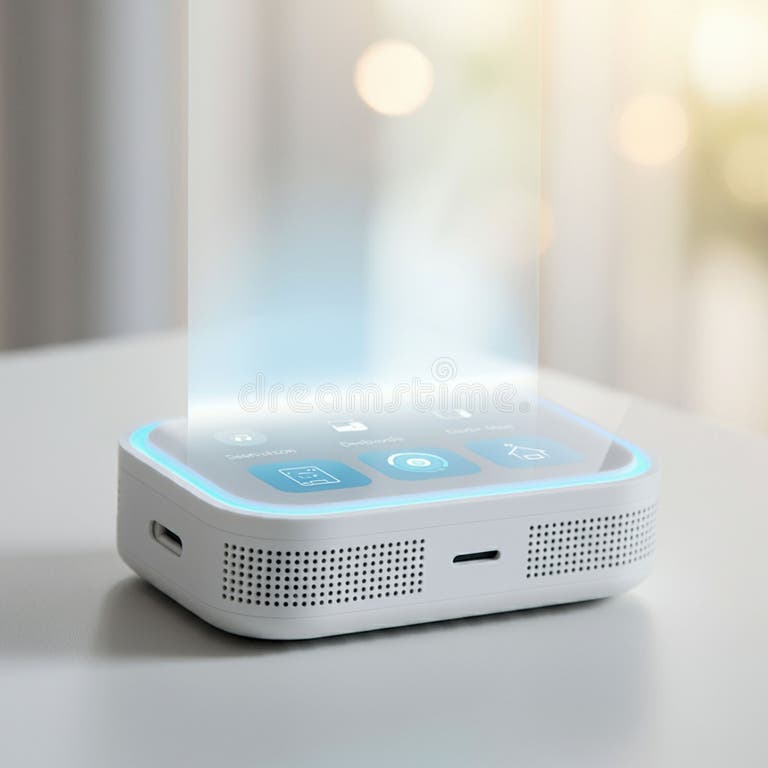 Compact Device with a Sleek, White Rectangular Base Featuring ...