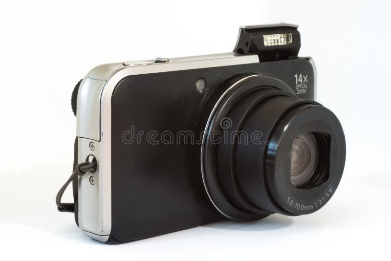Compact Digital Camera on White Background Stock Photo - Image of mega ...