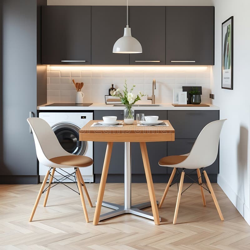 Compact Dining Table with Foldable Leaves in a Stylish Space Efficient ...