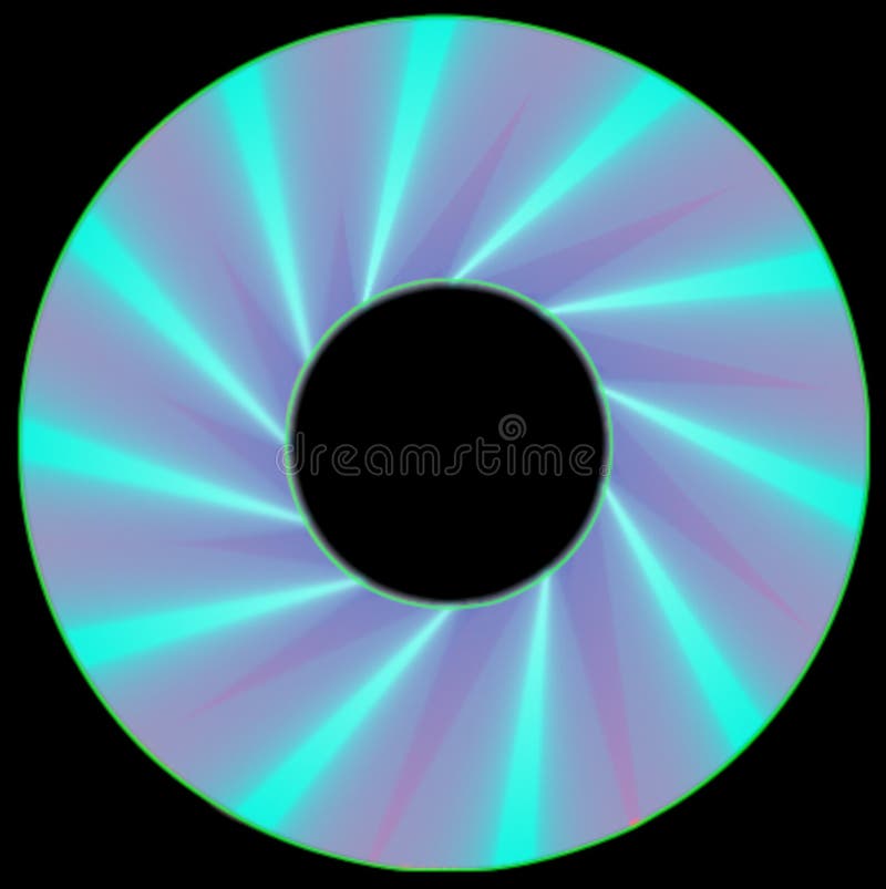 Compact Disc on a Black Background. Stock Image - Image of laser ...