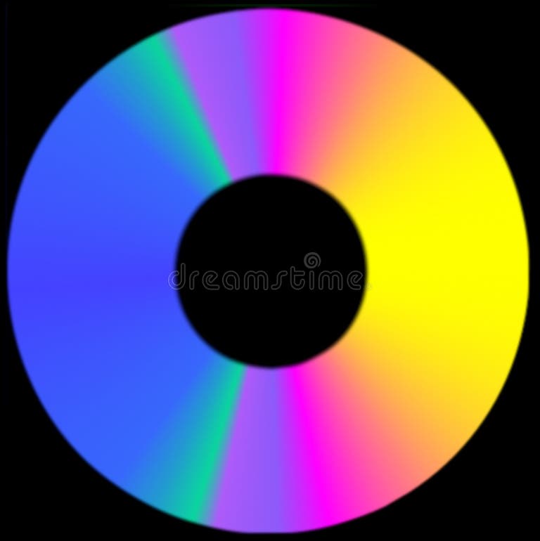 Compact Disc on a Black Background. Stock Image - Image of colored ...