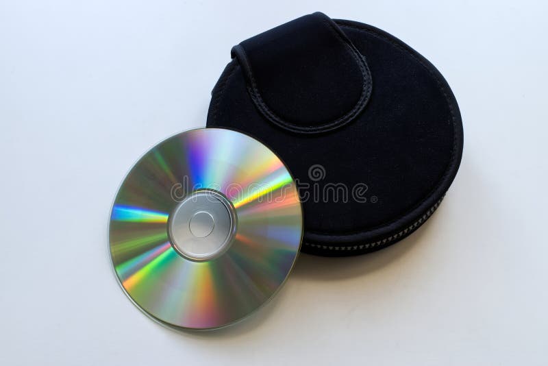 Compact Disc and a Black Case on White Background. Technology from the ...