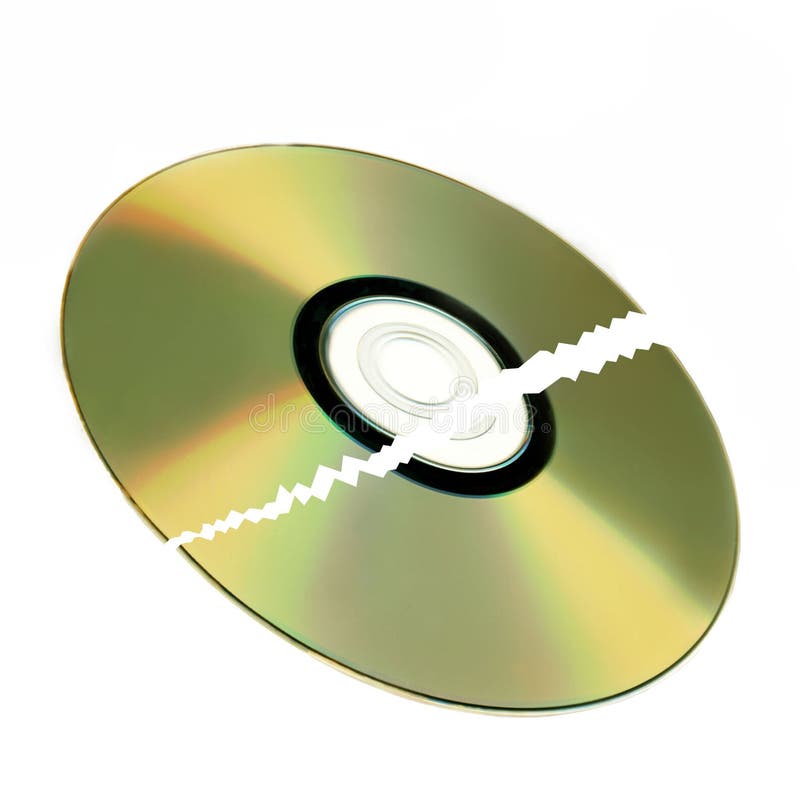Compact Disc the Broken in Half is Isolated on White Stock Illustration ...