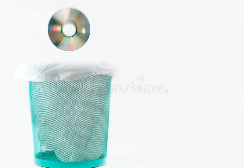 Compact Disc (CD) Being Thrown into a Bin Stock Photo - Image of backup ...