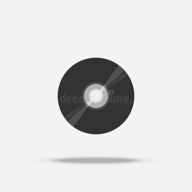 Compact Disc CD Flat Icon with Shadow Stock Vector - Illustration of ...