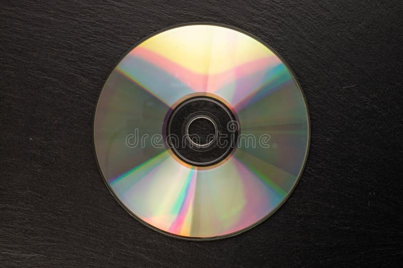 CD-R Disc on Slate Stone, Macro. Stock Image - Image of software, data ...
