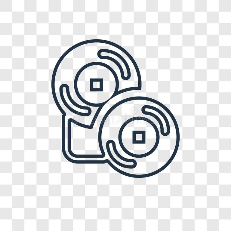 Compact Disc Concept Vector Linear Icon Isolated on Transparent Stock ...