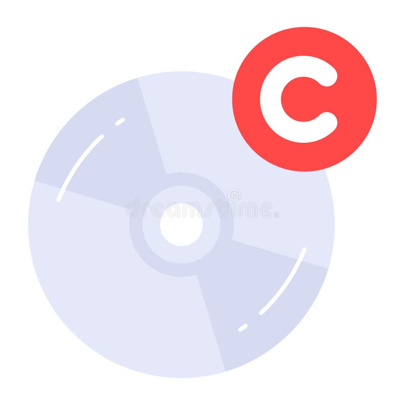 Compact Disc with Copyright Mark, Vector Design of Cd Copyright Stock ...
