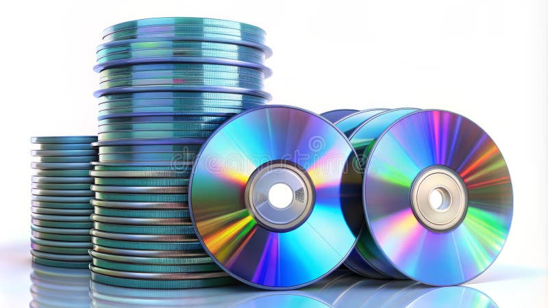 Compact Disc and DVD Stack Versatile Illustration Asset for Technology ...