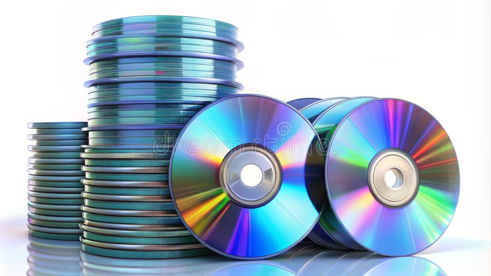 Compact Disc and DVD Stack Versatile Illustration Asset for Technology ...