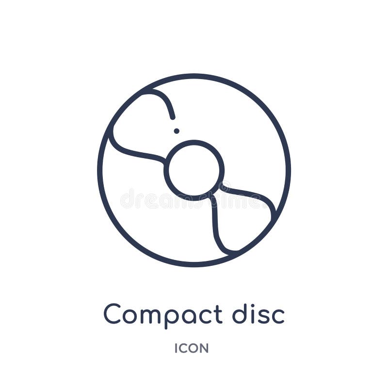 Compact Disc with Glare Icon from Multimedia Outline Collection. Thin ...
