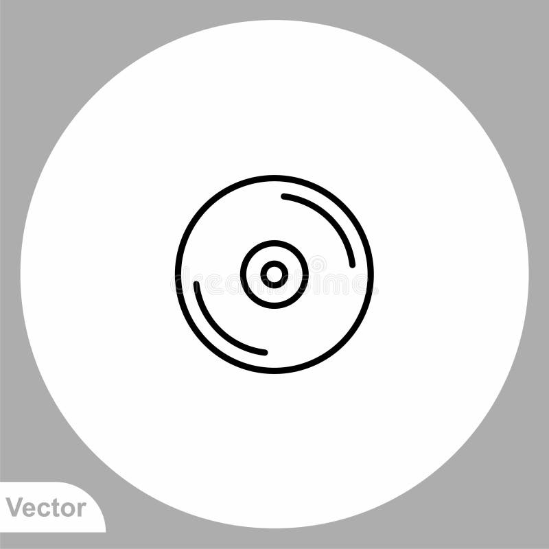 Compact Disc Vector Icon Sign Symbol Stock Illustration - Illustration ...