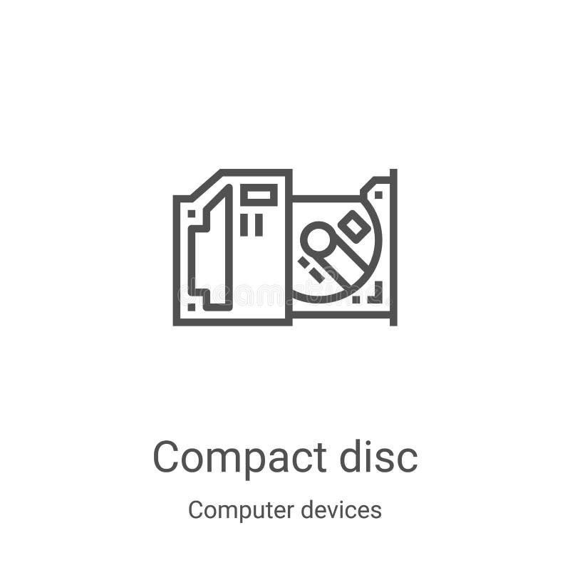 Compact Disc Icon Vector from Computer Devices Collection. Thin Line ...