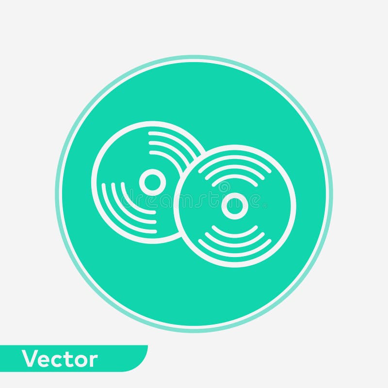 Compact Disc Vector Icon Sign Symbol Stock Vector - Illustration of ...