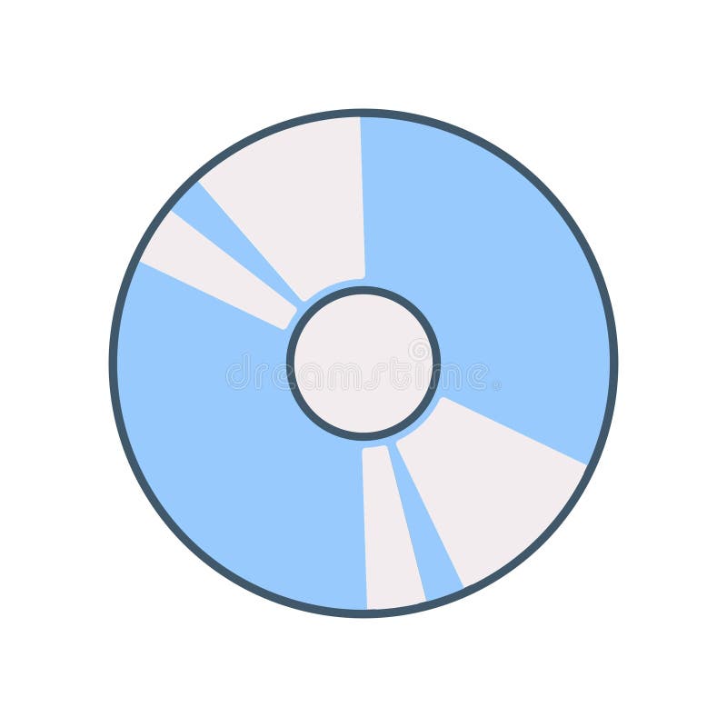 Compact Disc Icon Vector on Trendy Design Stock Illustration ...