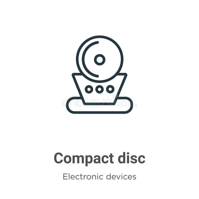 Compact Disc Outline Vector Icon. Thin Line Black Compact Disc Icon ...