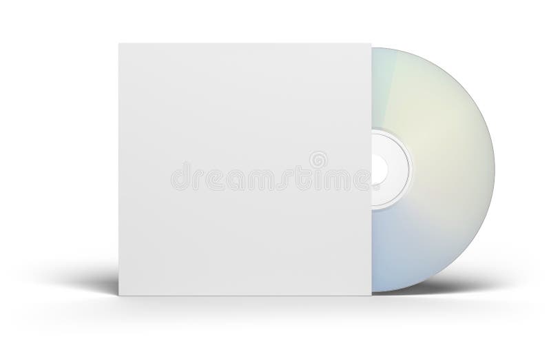 Compact Disc with Paper CD Cover Isolated on White Background Stock ...