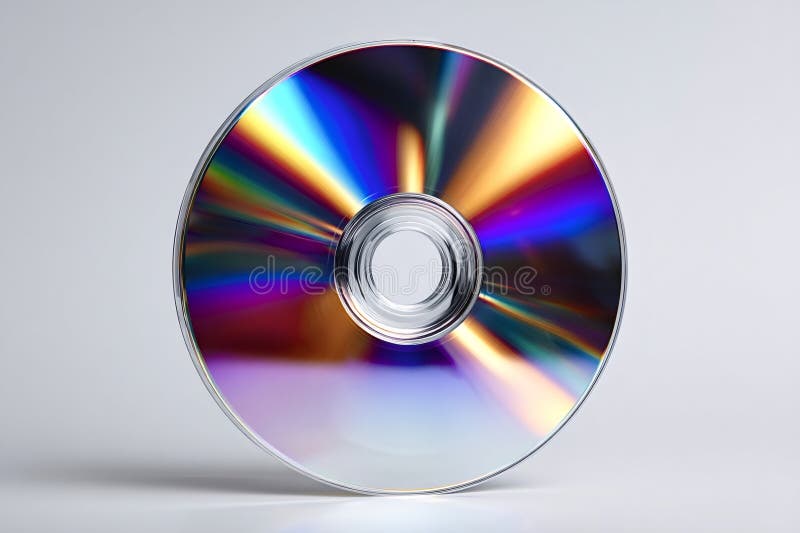 Compact Disc Reflecting Rainbow Colors on White Background Stock Image ...