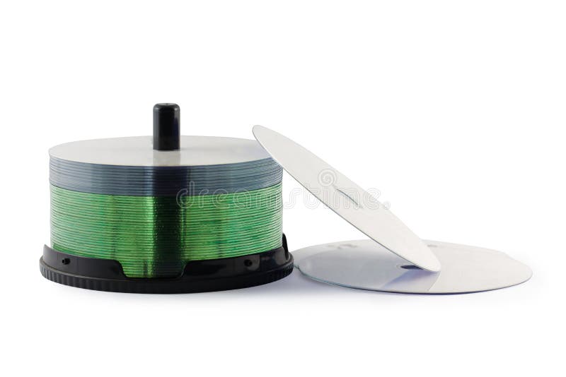 Compact Disc Set Isolated White Background. Stock Image - Image of ...