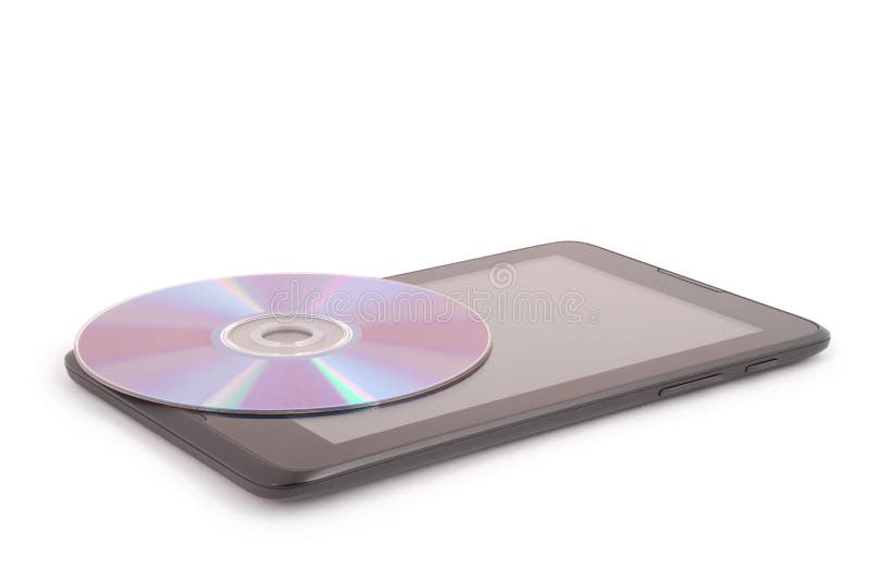 Compact Disc on a Tablet PC (Clipping Path) Stock Image - Image of ...