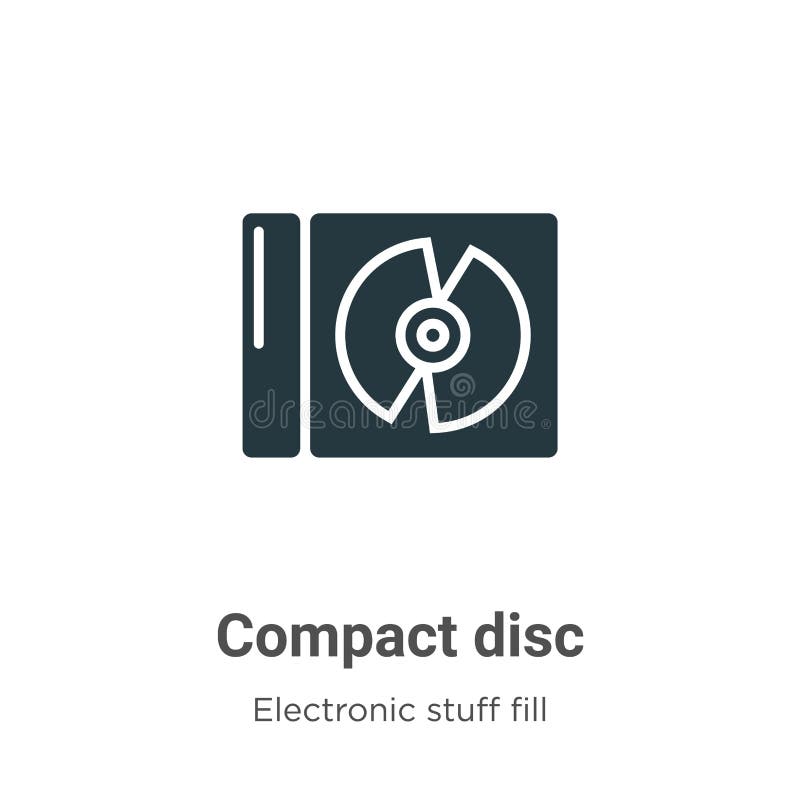 Compact Disc Vector Icon on White Background. Flat Vector Compact Disc ...