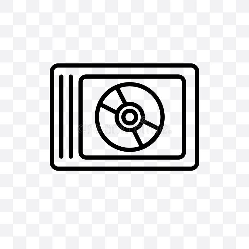 Compact Disc Vector Linear Icon Isolated on Transparent Background ...